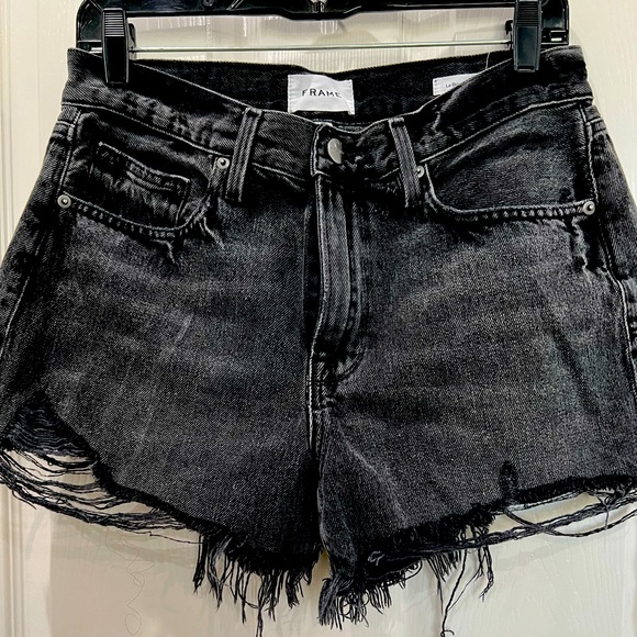Frame Denim | Shorts | Frame Le Brigette Black Distressed Short Size 27 ...